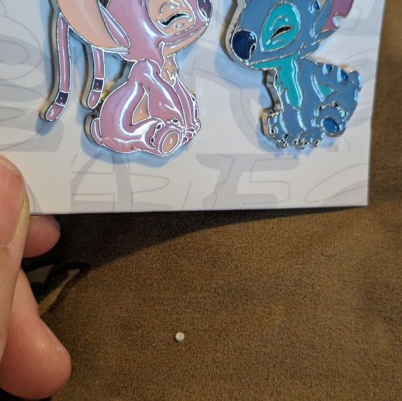 Disney | Jewelry | Disneys Stitch And Angel Two Piece Enamel Pin Set ...